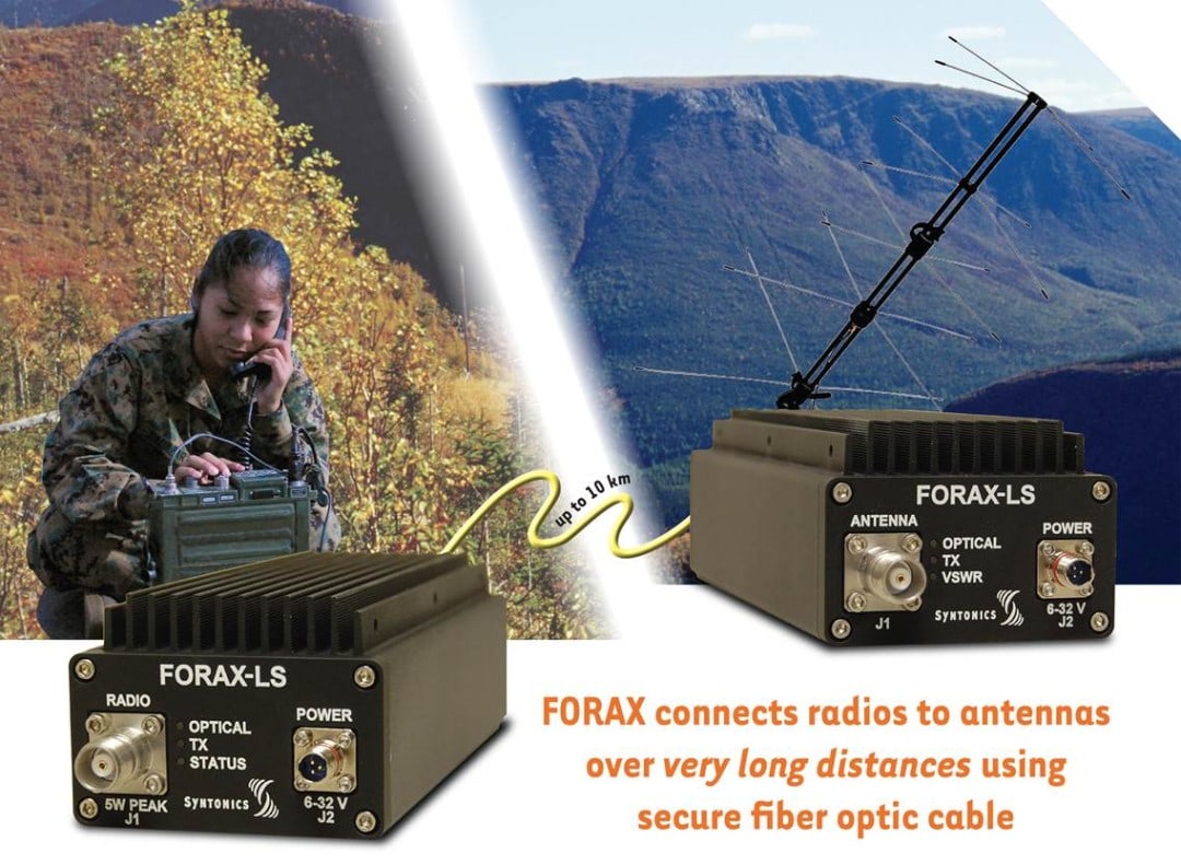 FORAX-LS connects radios to antennas over very long distances using ...